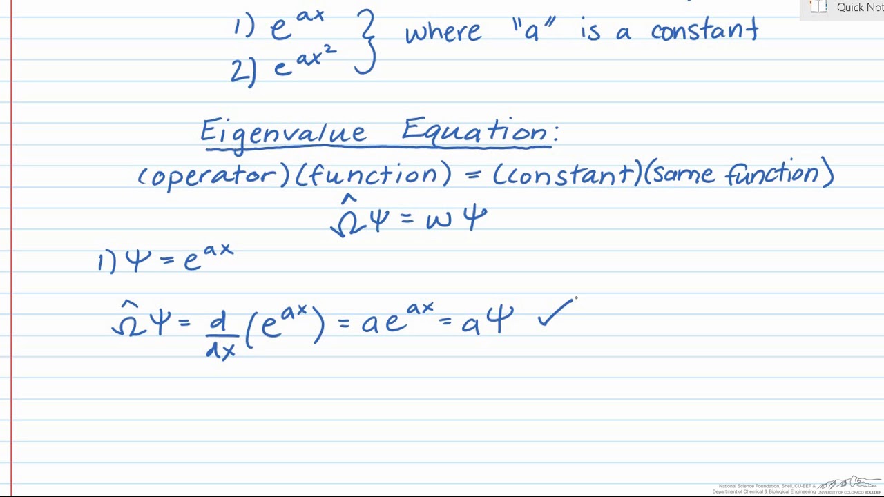 Eigenfunctions And Eigenvalues Youtube