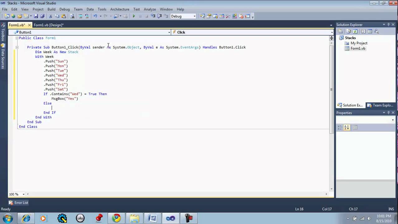 Stacks In Vb Youtube