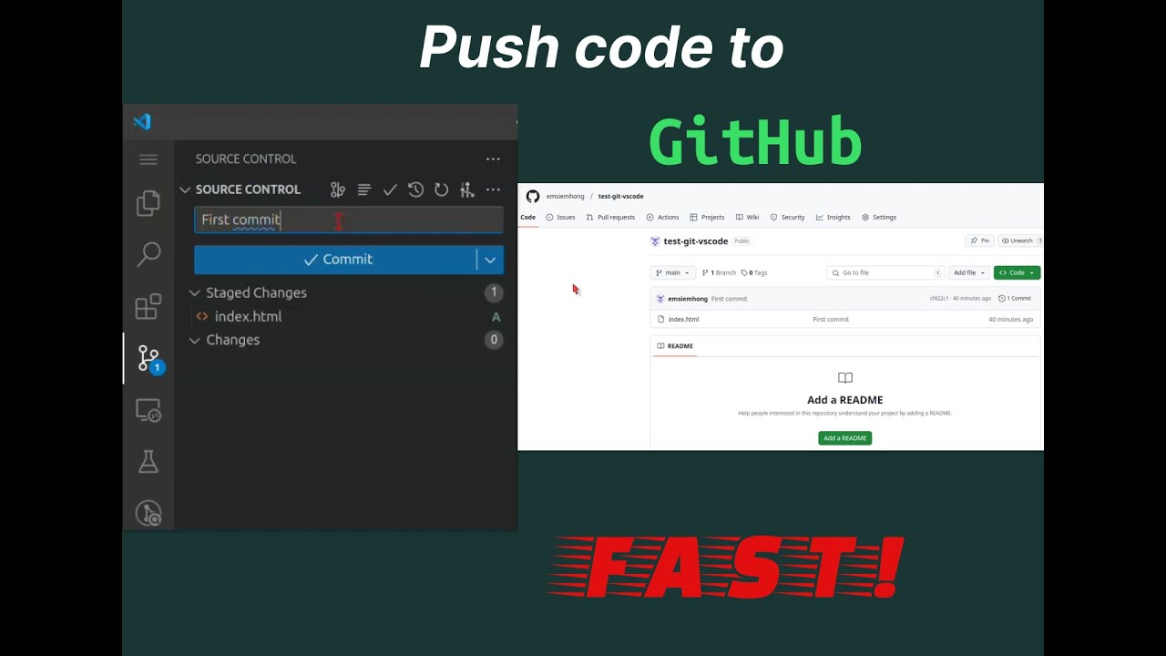 Push Code To Github Using Vscode Source Control Fast Easy Tutorial