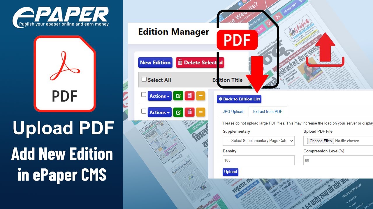 How To Add Epaper Pdf New Edition In Epaper Cms Youtube