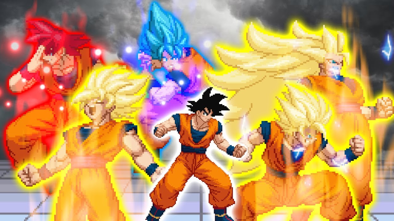 Goku S Transformations Sprite Animation Youtube