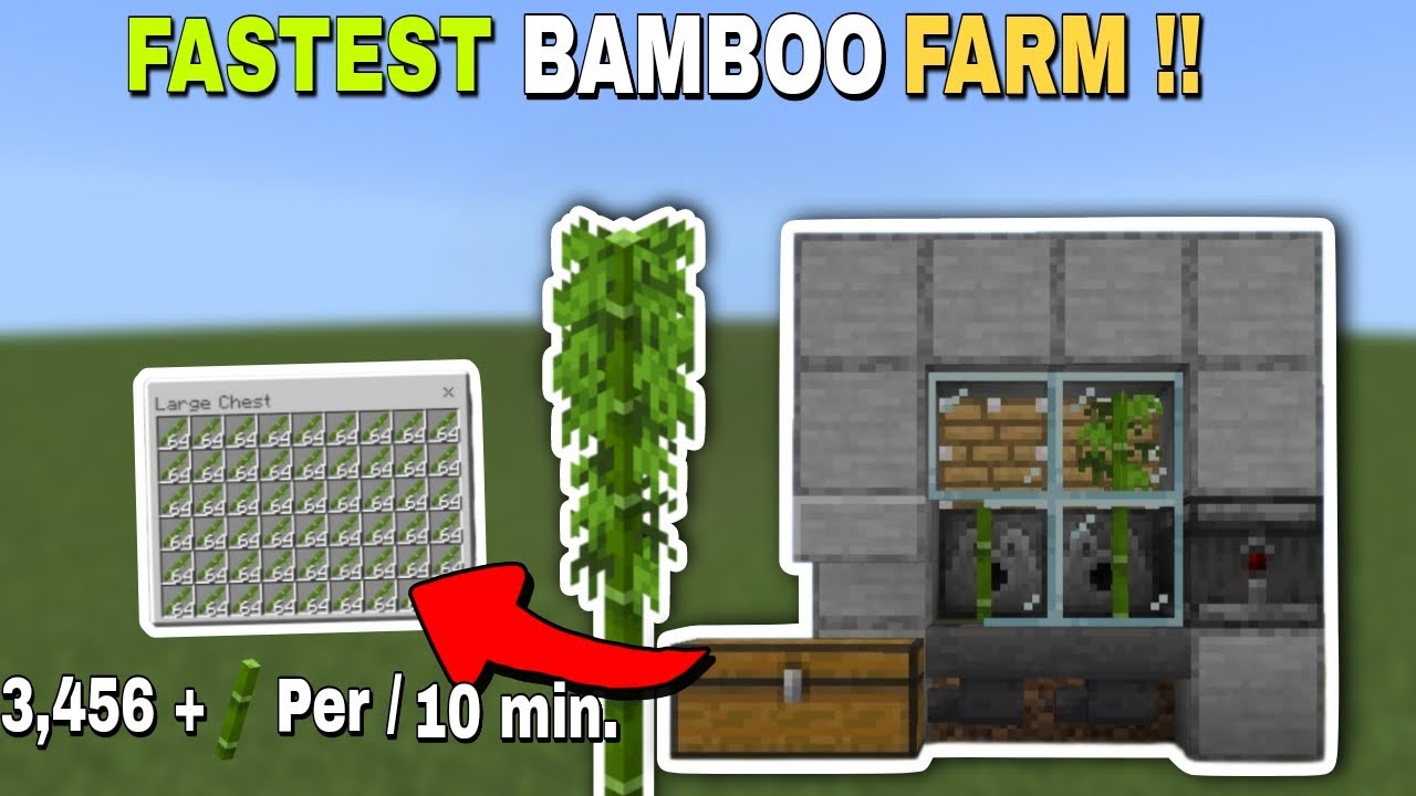 Minecraft Automatic Bamboo Farm Bedrock Java Mcpe 1 21 Youtube