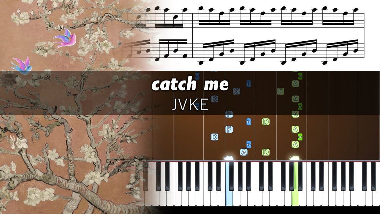 Jvke Catch Me Accurate Piano Tutorial With Sheet Music Youtube