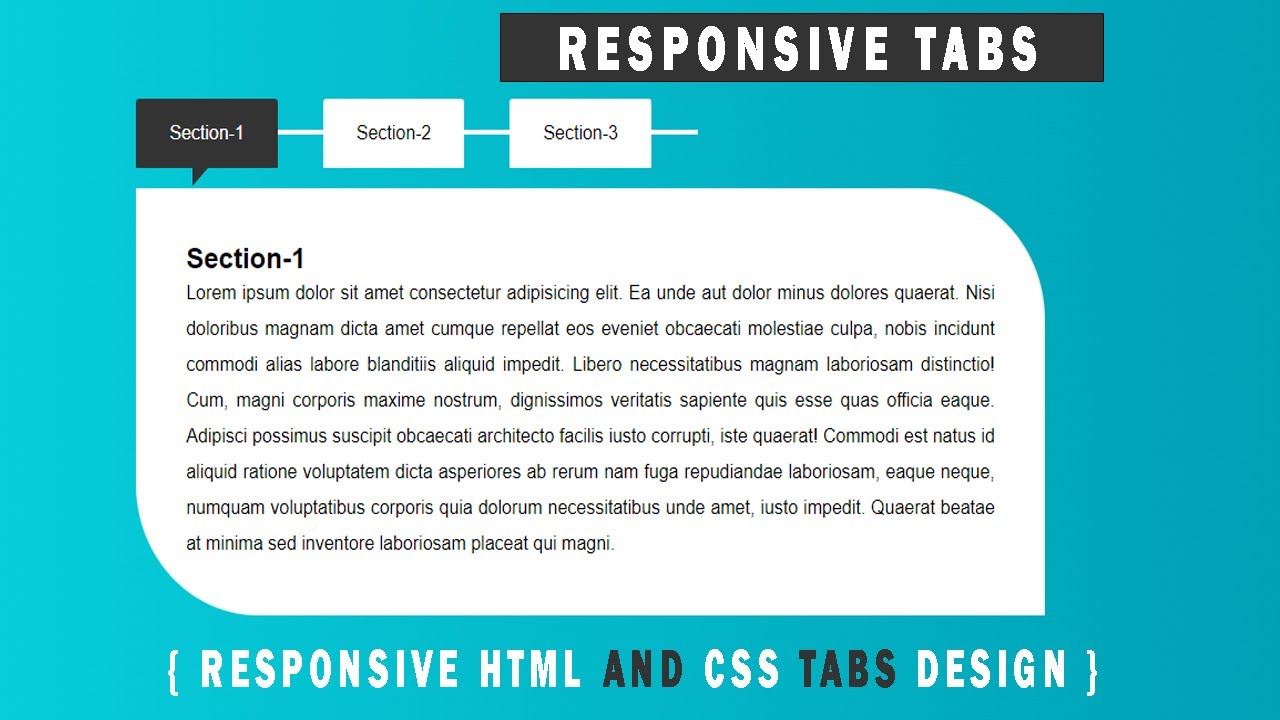 How To Create Responsive Tabs Using Html Css How To Make Tabs
