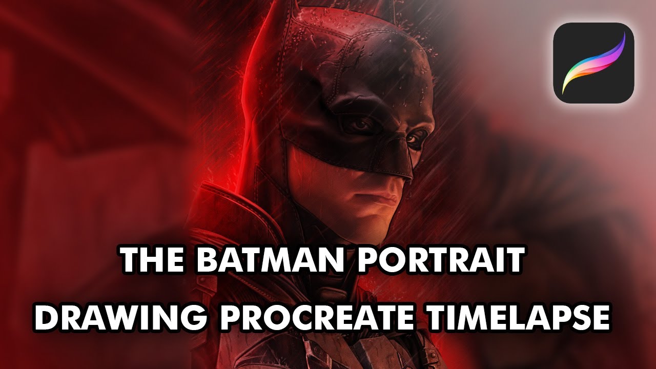 Drawing The Batman Portrait Procreate Timelapse Youtube