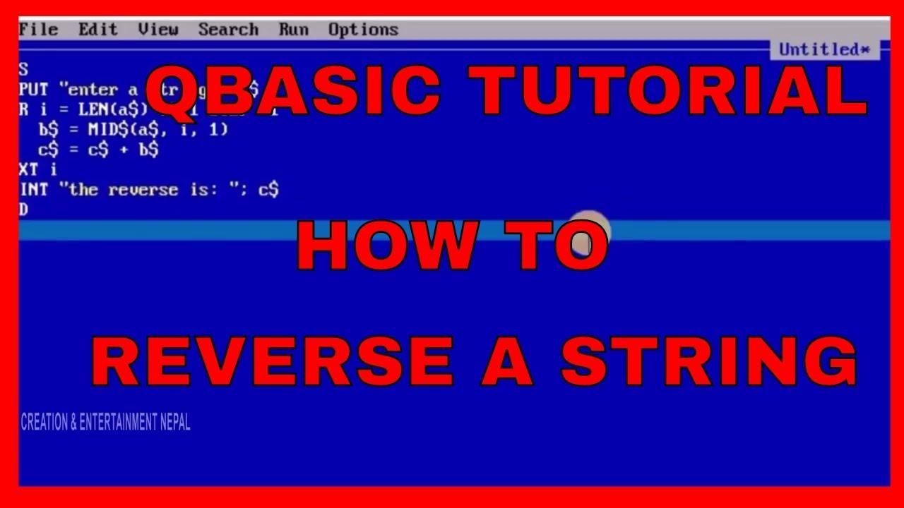 Qbasic Reverse String Youtube