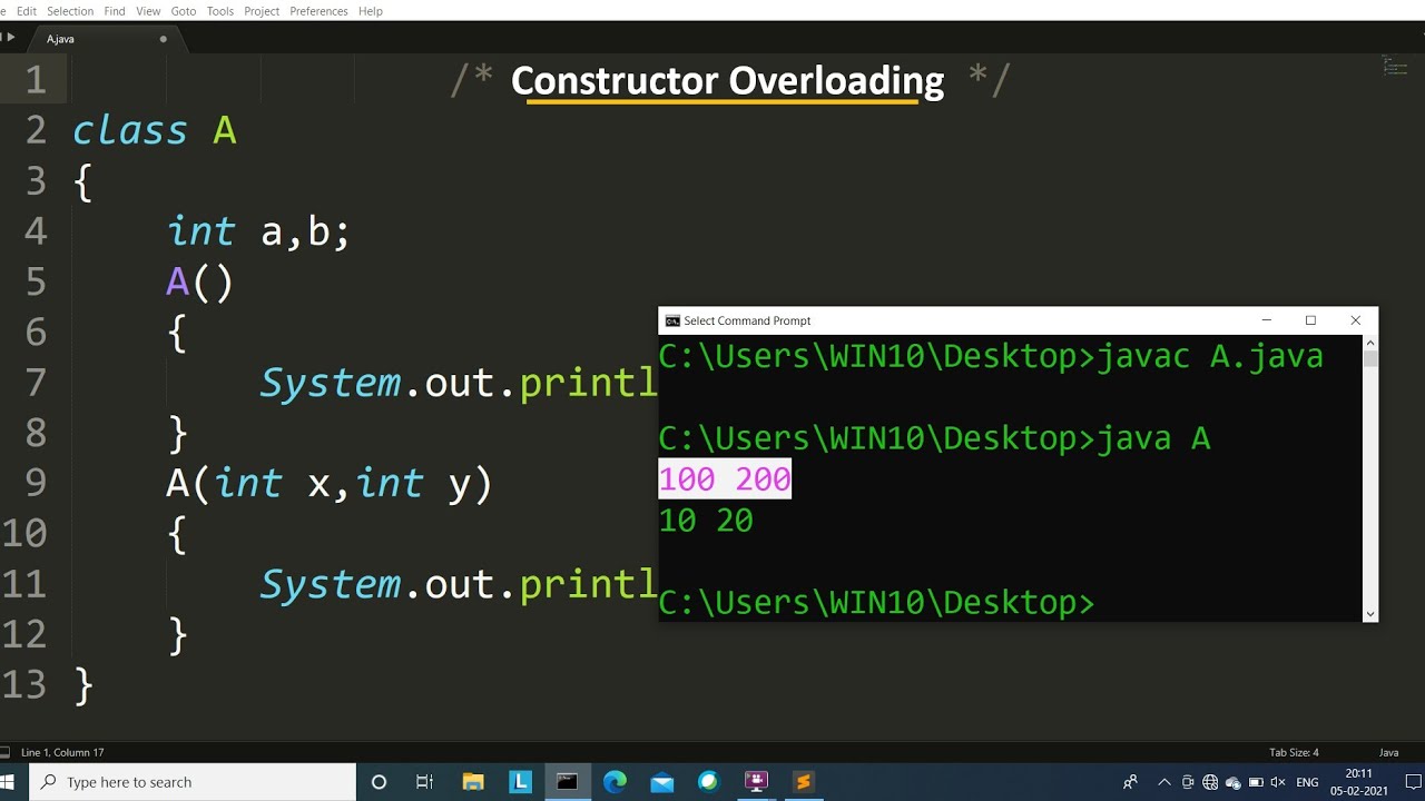 Constructor Overloading In Java Learn Coding Youtube