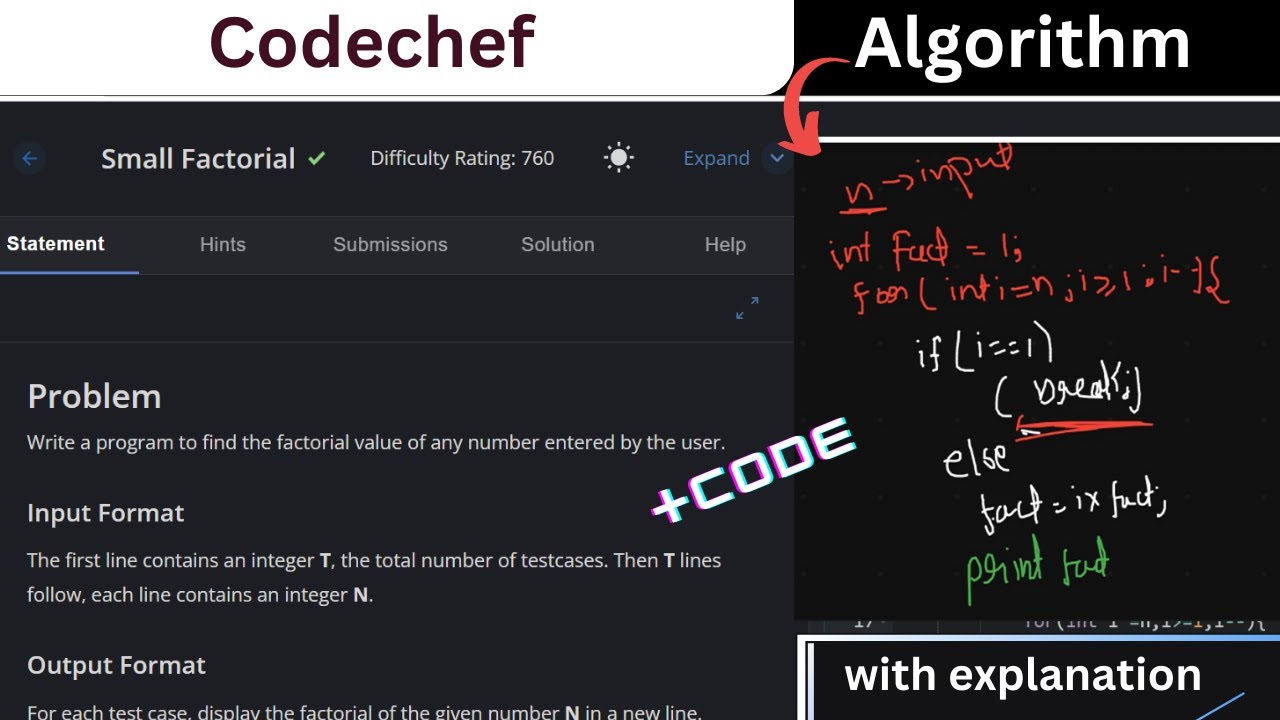 Small Factorial Codechef Solution With Explanation Small Factorial