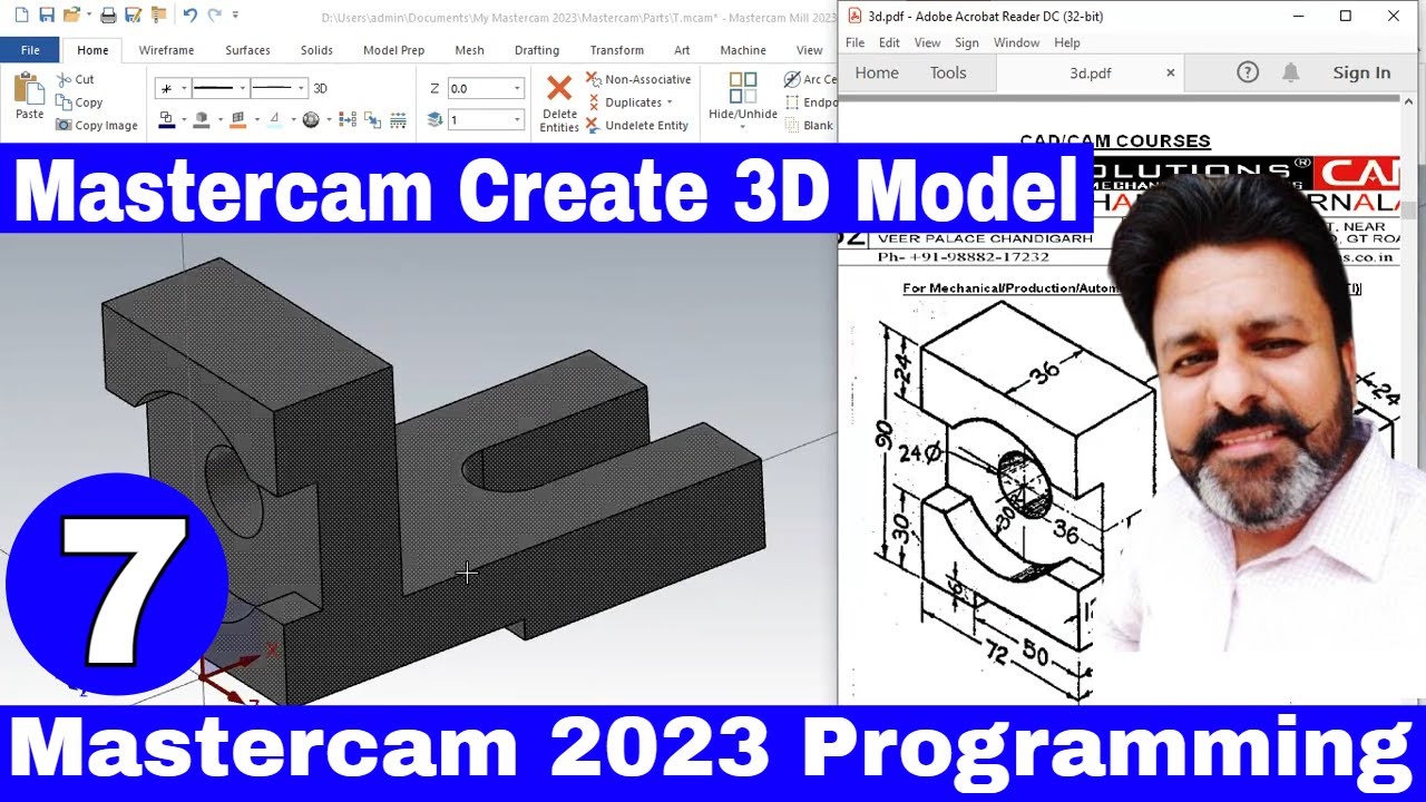 Mastercam 3d Model Practice Youtube