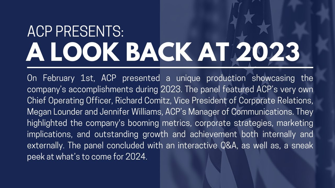Acp Presents A Look Back At 2023 Youtube