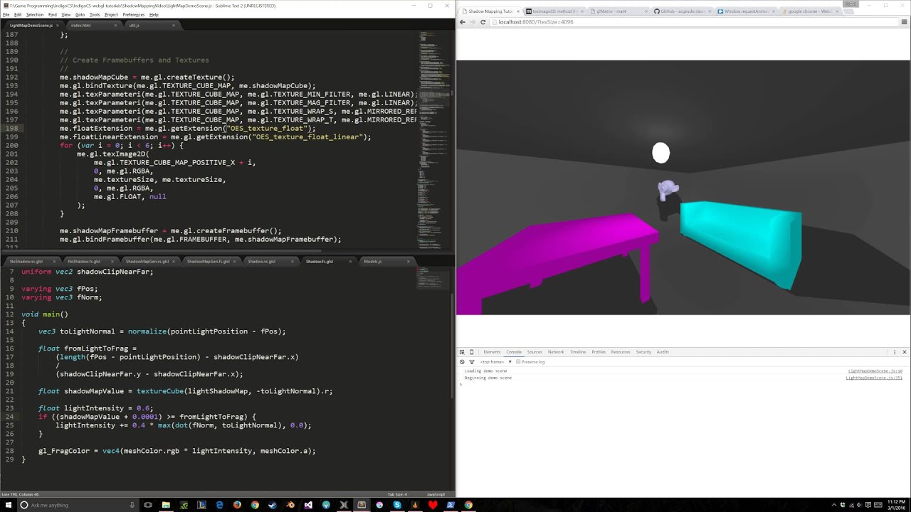 Webgl Shadow Mapping Tutorial 3 Using 32 Bit Floats Youtube