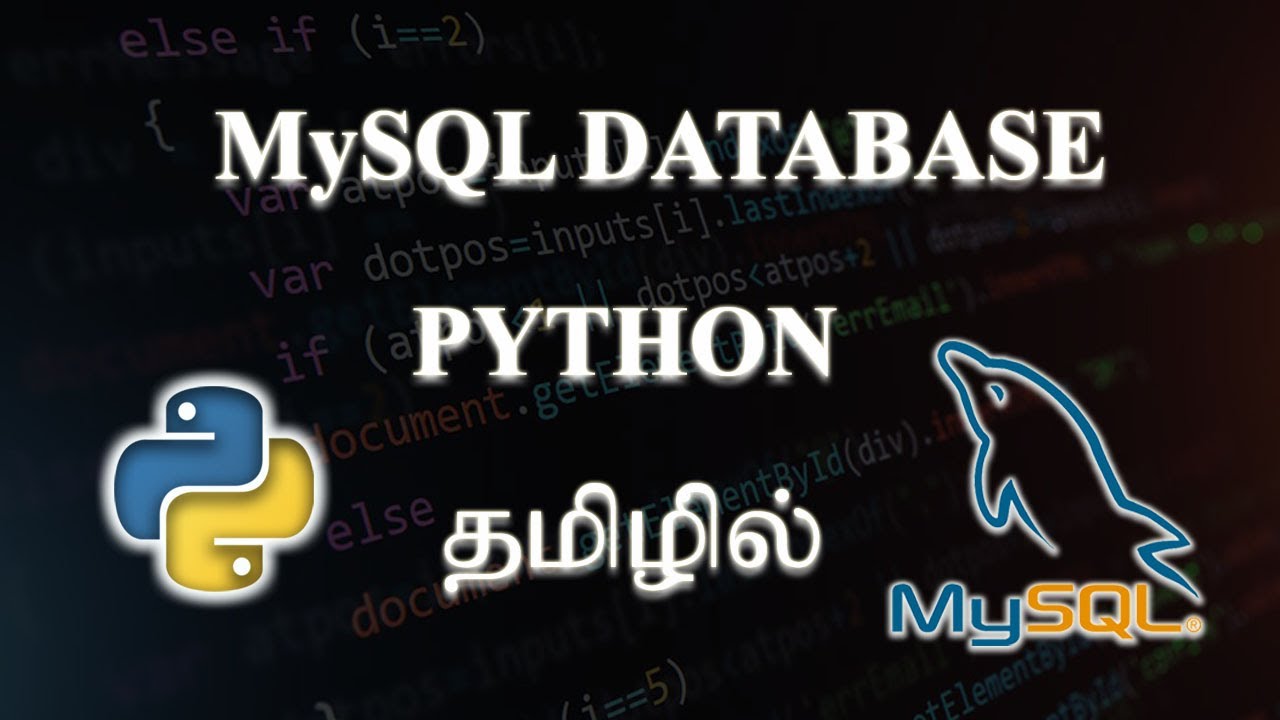 Python Mysql Database Crud Operations Tamil Youtube