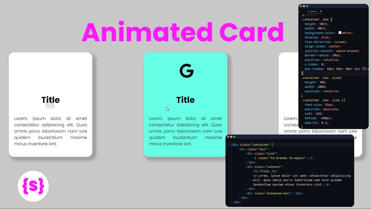 Animated Card Using Html And Css Youtube