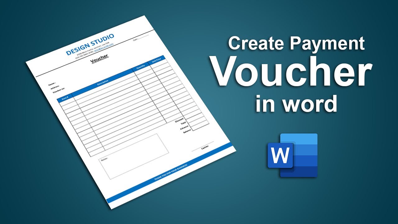 How To Create Payment Voucher Template In Microsoft Word Youtube