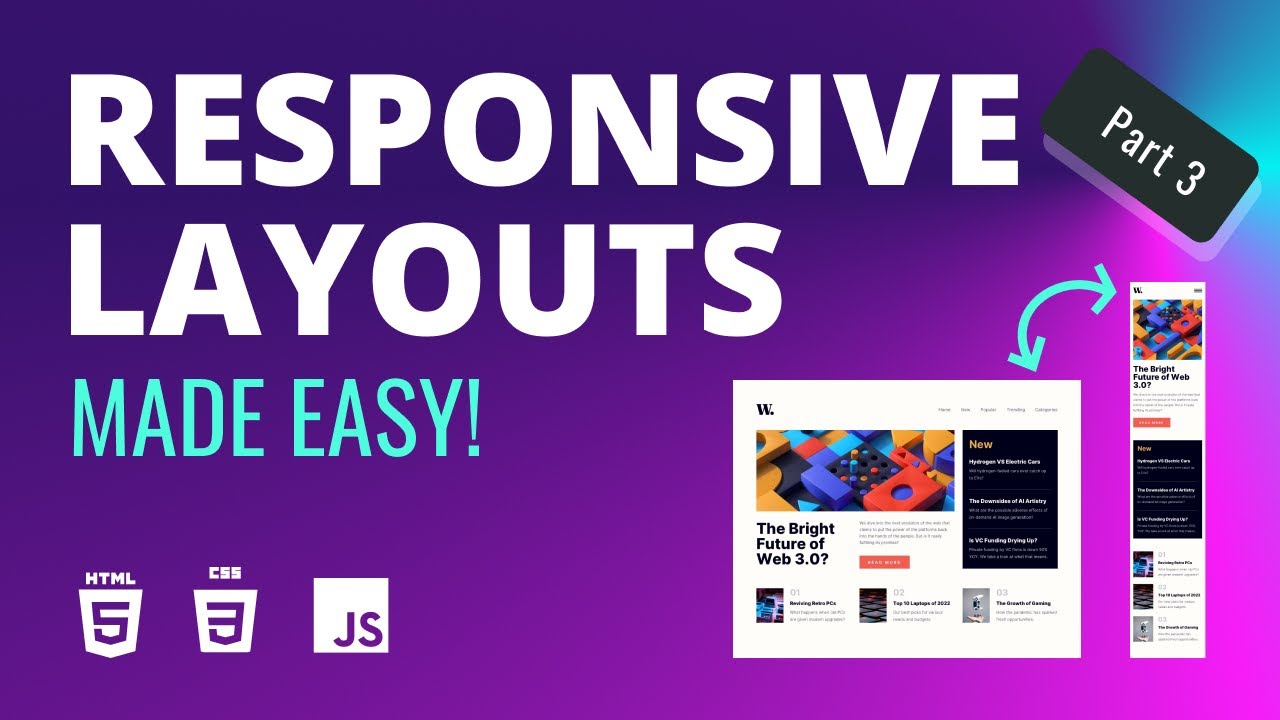 How To Build A Responsive Layout With Html Css Javascript Part 3