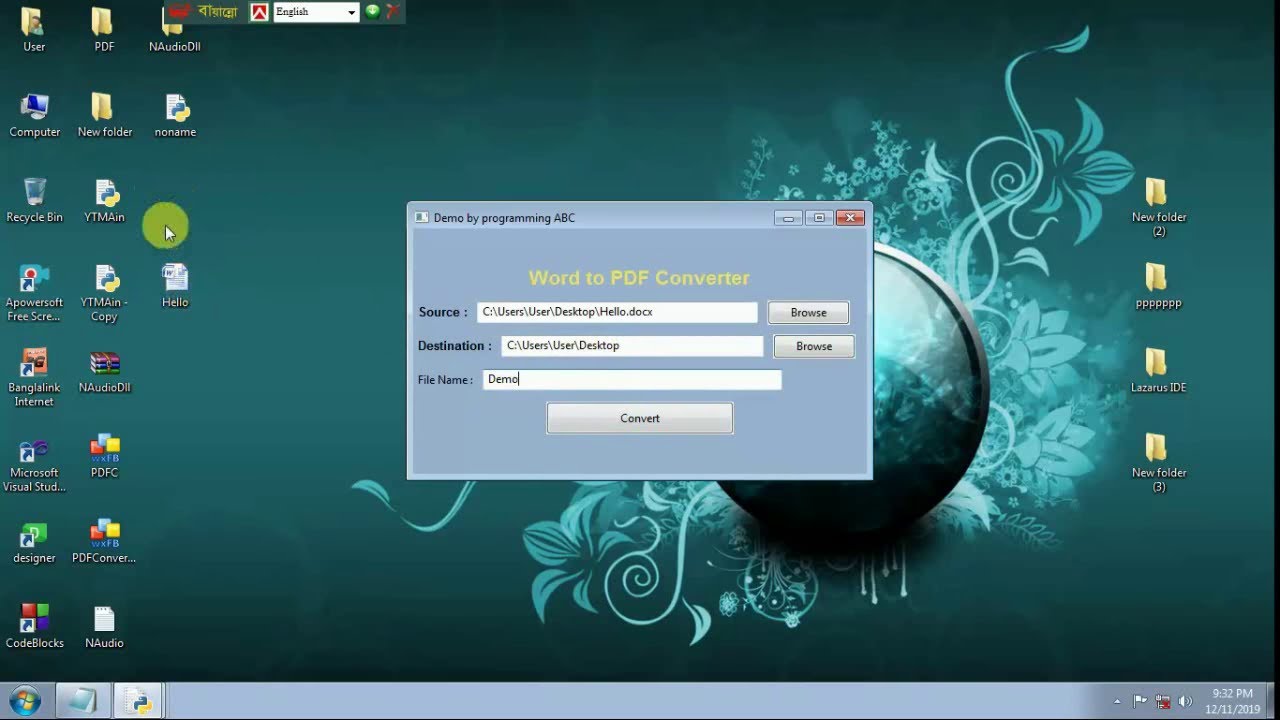 Word To Pdf Converter Using Python Youtube