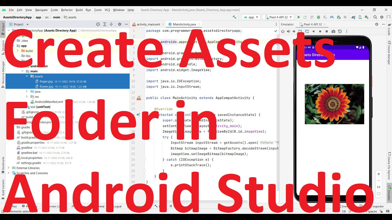 How To Create Assets Directory In Your Android Studio Environment