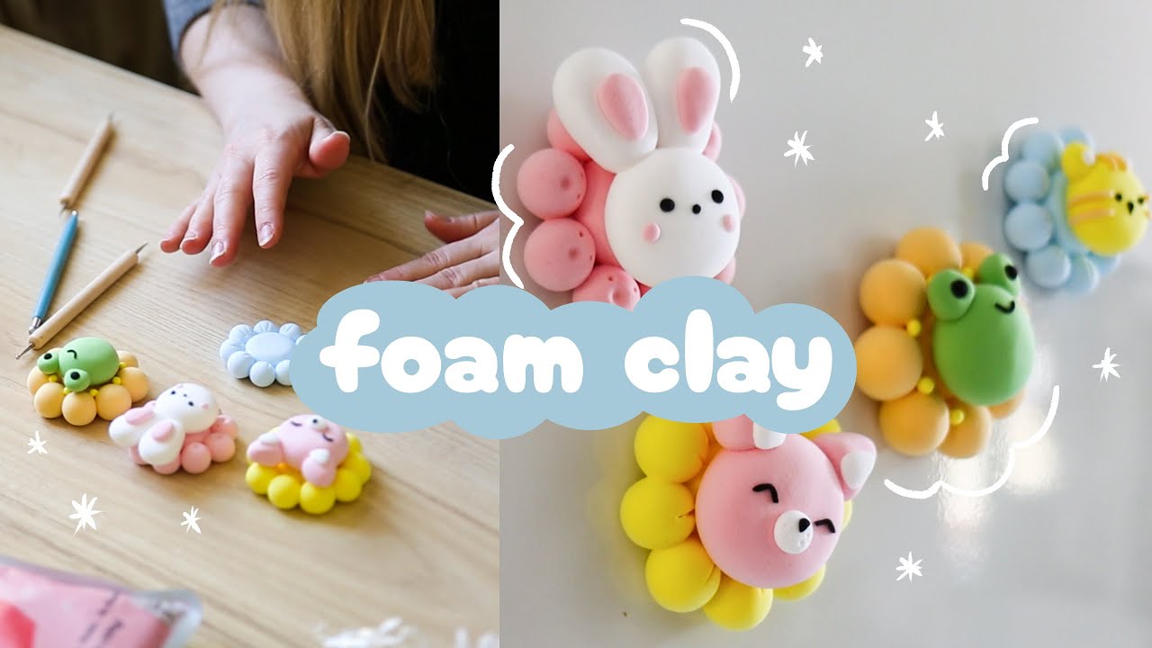 Cute Foam Clay Magnets Soft Clay Crafts Project Youtube