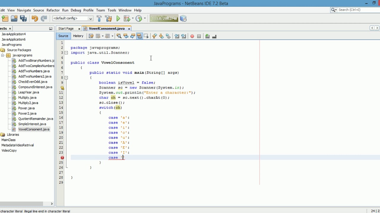 Java Program To Count Vowels And Consonants In A String Youtube