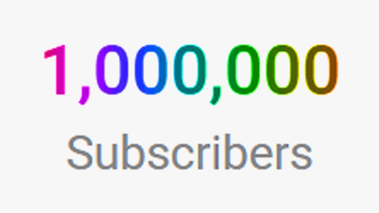 1 Million Subscribers Youtube