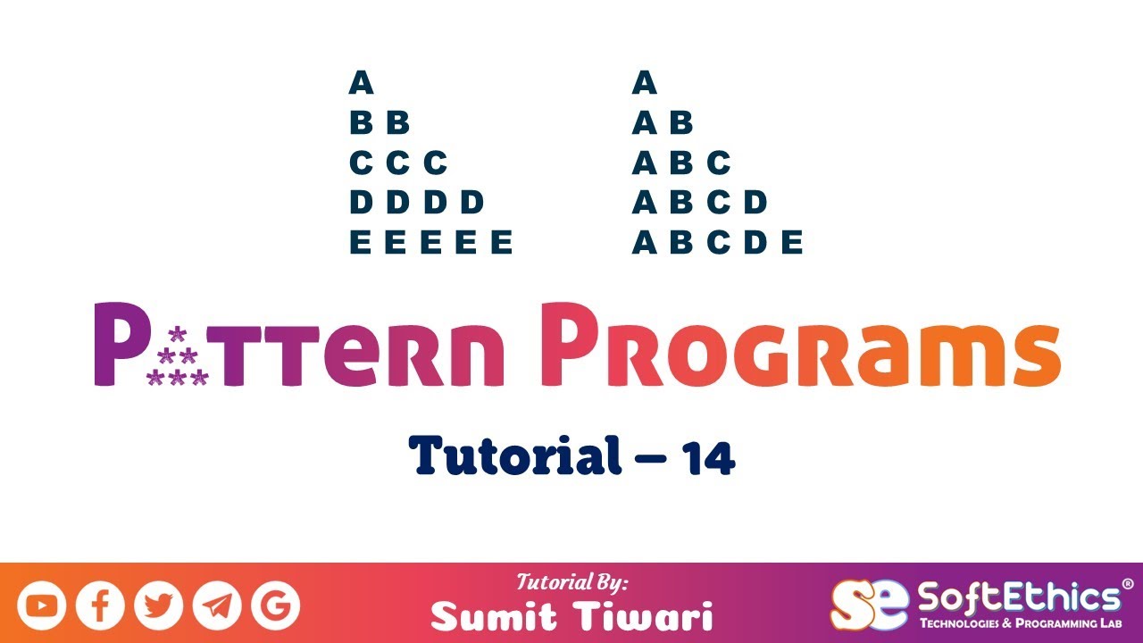 Pattern Programs Tutorial Part 14 Youtube