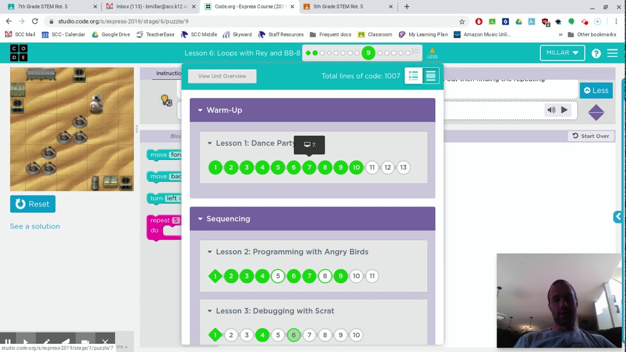 Stem Code Org Express Course Lessons 6 10 Youtube