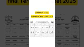 Sba Final Term Date Sheet 2025 School Based Assessment Date Sheet 2025