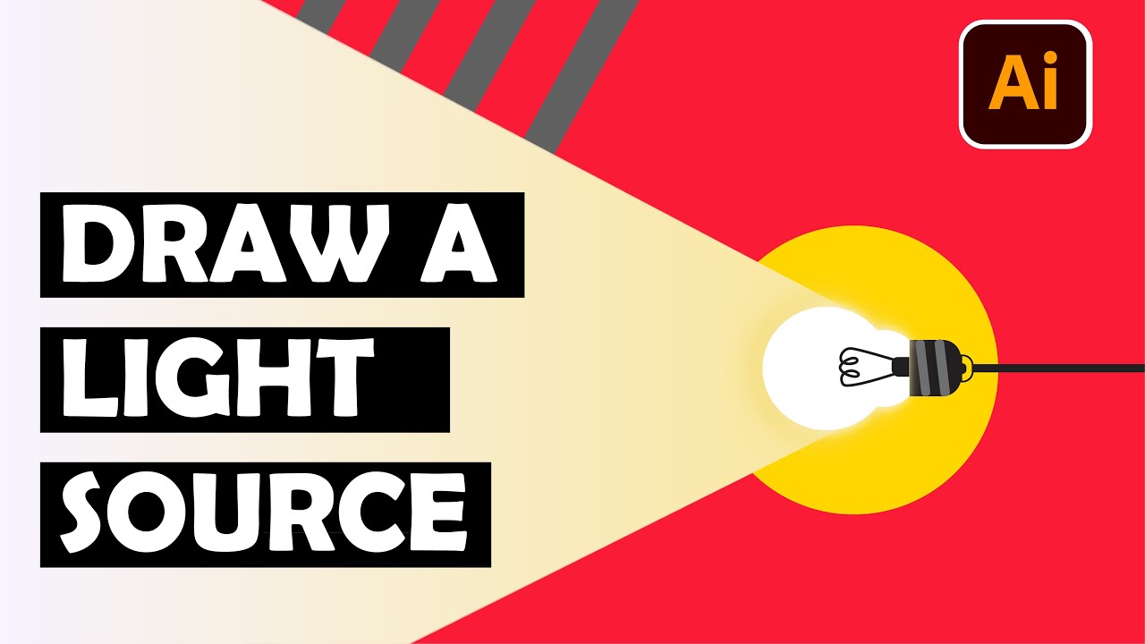 How To Draw A Simple Vector Light Bulb Light Beam Adobe Illustrator