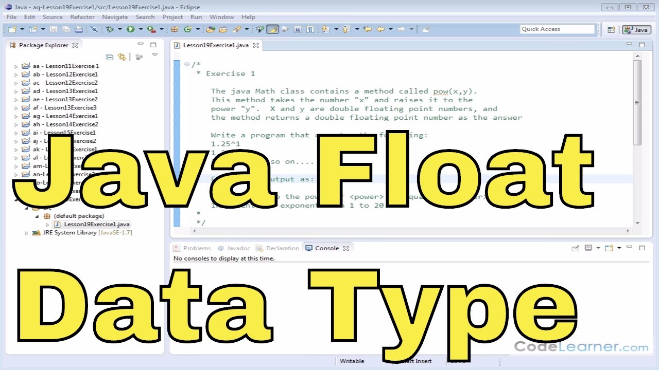19x Learn Java Float And Double Data Types Exercise 1 Youtube