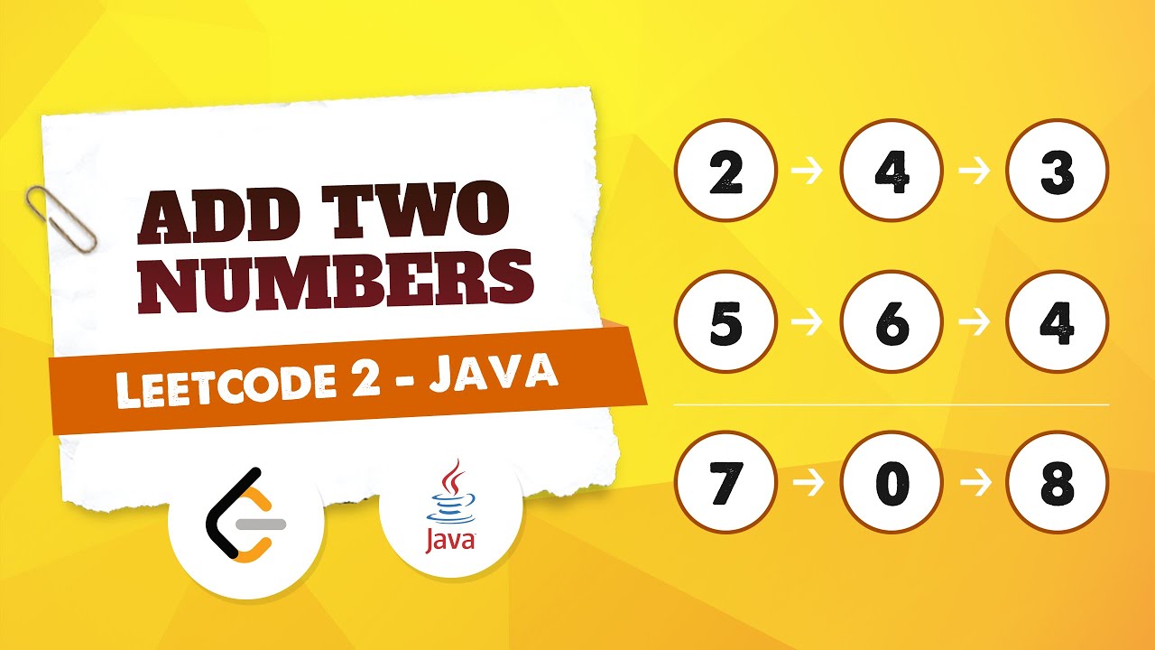 Add Two Numbers Leetcode 2 Java Youtube