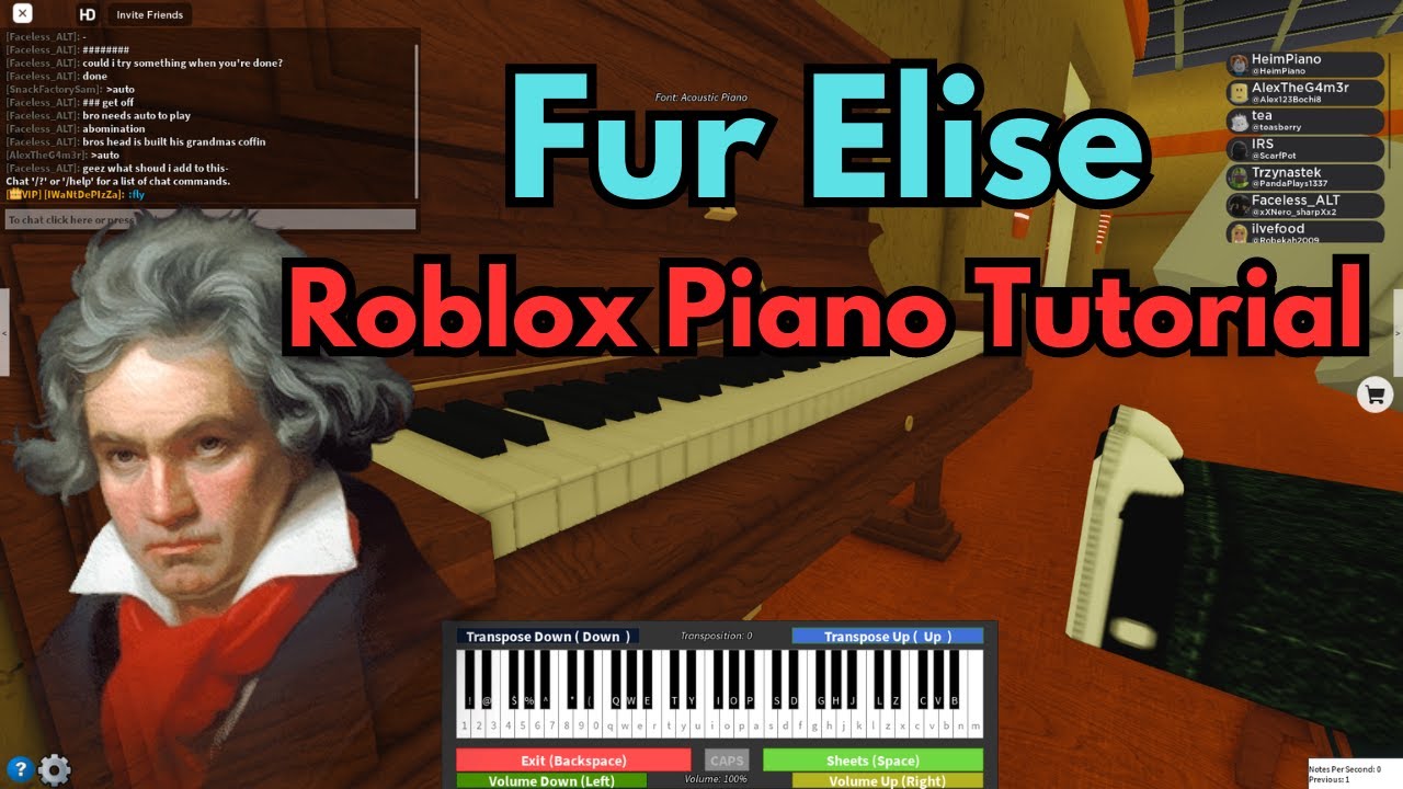 Fur Elise Easy Roblox Piano Tutorial Sheets In Description Youtube