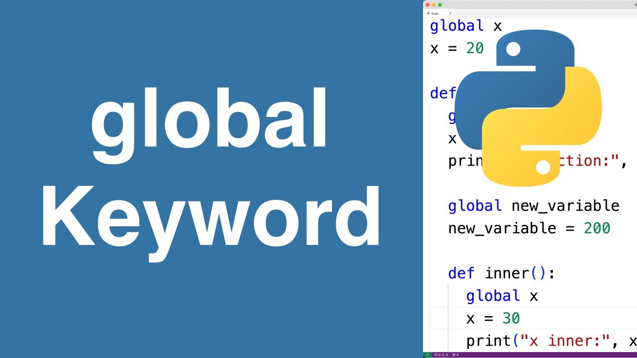 Global Keyword Python Tutorial Youtube