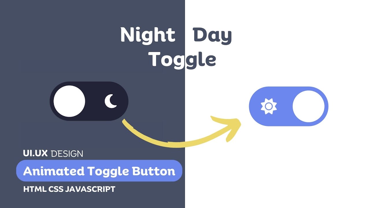Stunning Animated Day Night Toggle Button With Html Css Js Dark