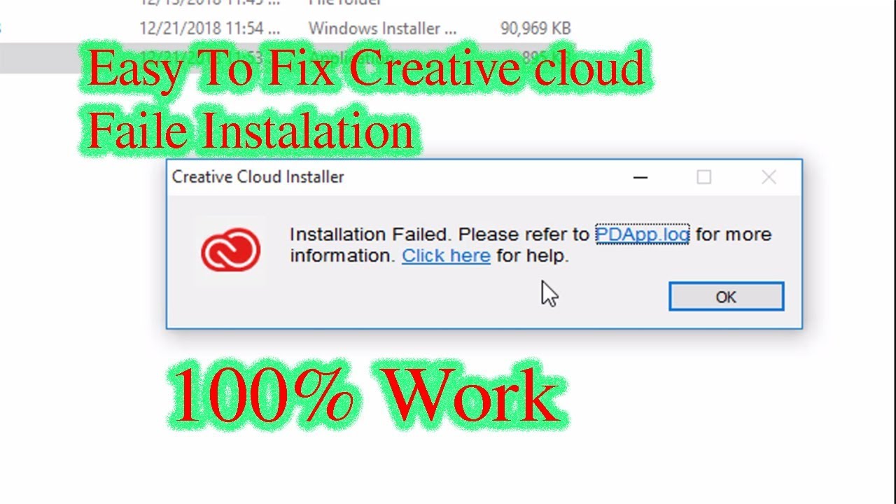 Fix Creative Cloud Installer Failed Pdapp Log 2020 Youtube