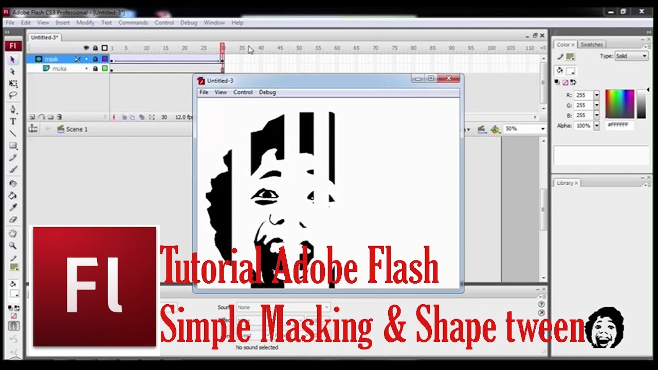 Tutorial Adobe Flash Simple Masking Shape Tween Youtube
