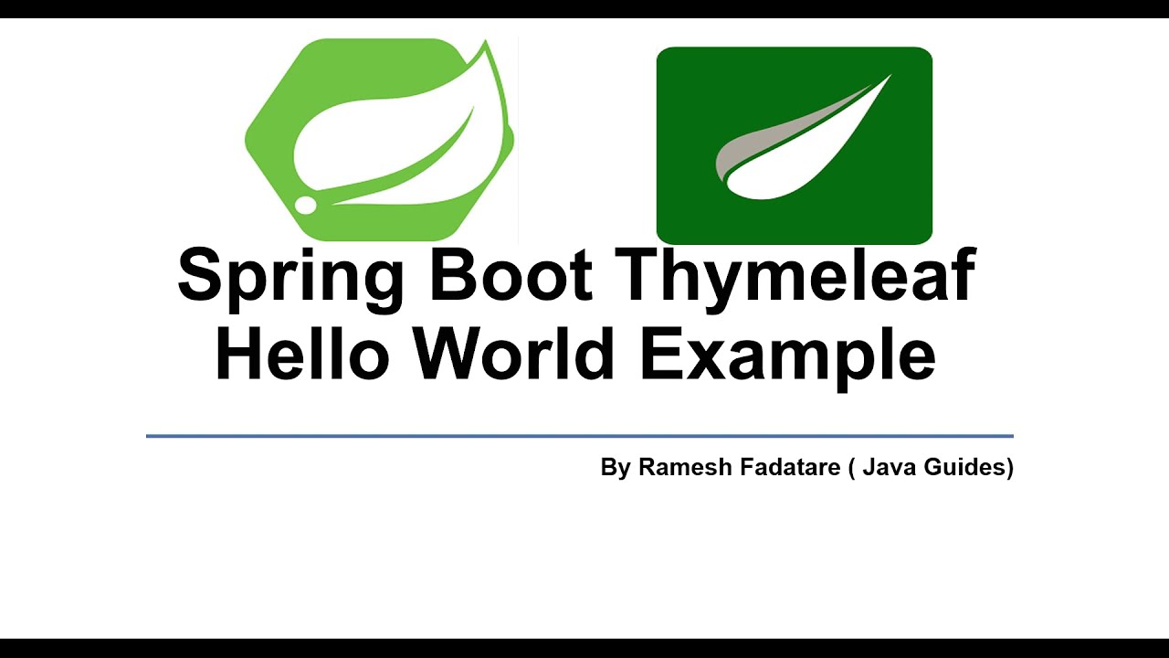 Spring Boot Thymeleaf Hello World Example Tutorial Youtube