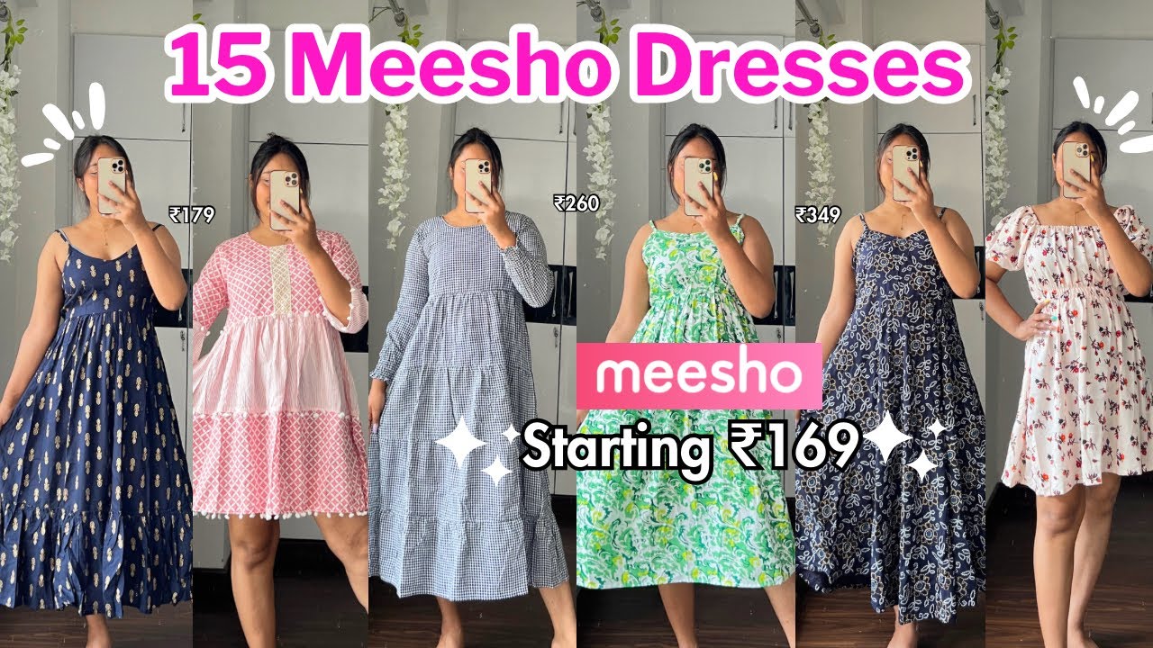 Trendy Meesho Dresses Haul Starting At Rs 180 Meesho Dress Try On