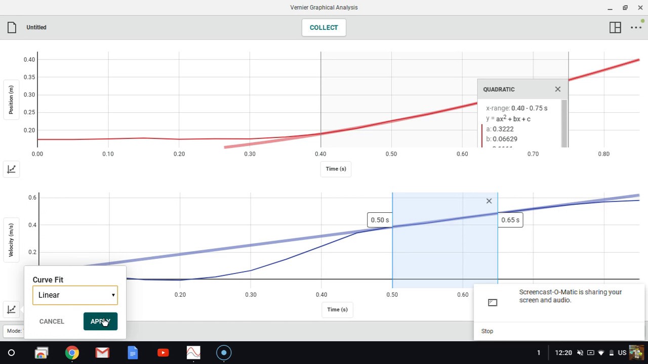 Analyzing A Graph Using Vernier Graphical Analysis Youtube
