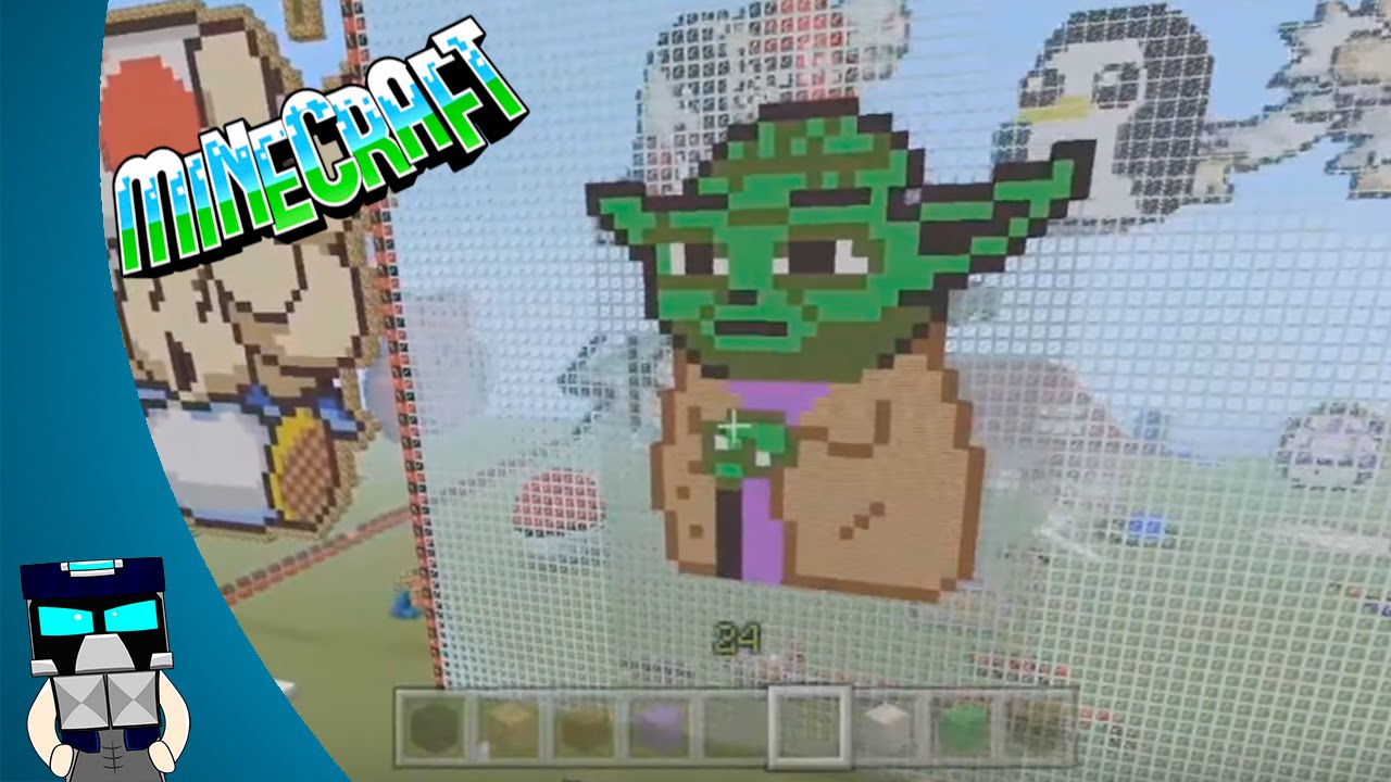 Minecraft Como Hacer Yoda Star Wars Pixel Art Tutorial Youtube