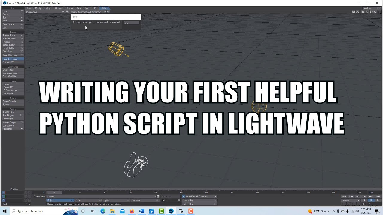 Writing Your First Python Script In Lightwave Youtube