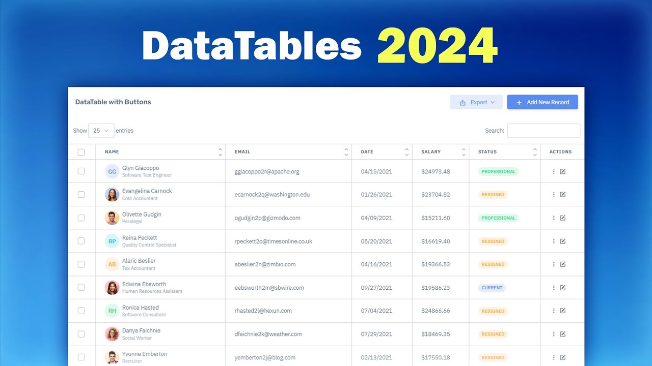 How To Use Datatables With Html Project 2024 Youtube