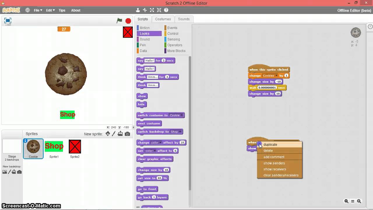 How To Make A Cookie Clicker Type Game In Scratch Youtube