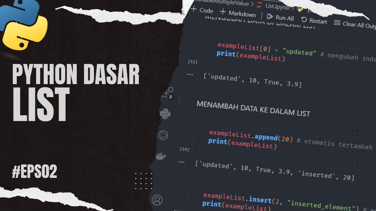 Mengenal List Pada Bahasa Python Tutorial Python Untuk Pemula Youtube
