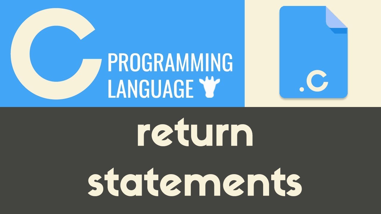 Return Statement C Tutorial 17 Youtube