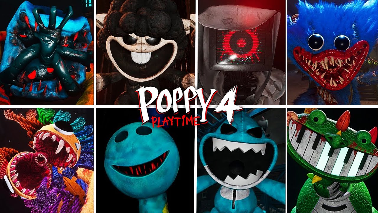 Poppy Playtime Chapter 4 All Jumpscares Scary Moment Youtube