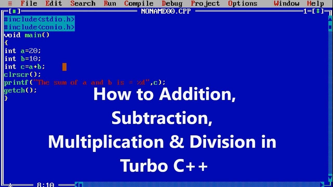 C Programming Add Subtract Multiply Divide Of Two Numbers Addition