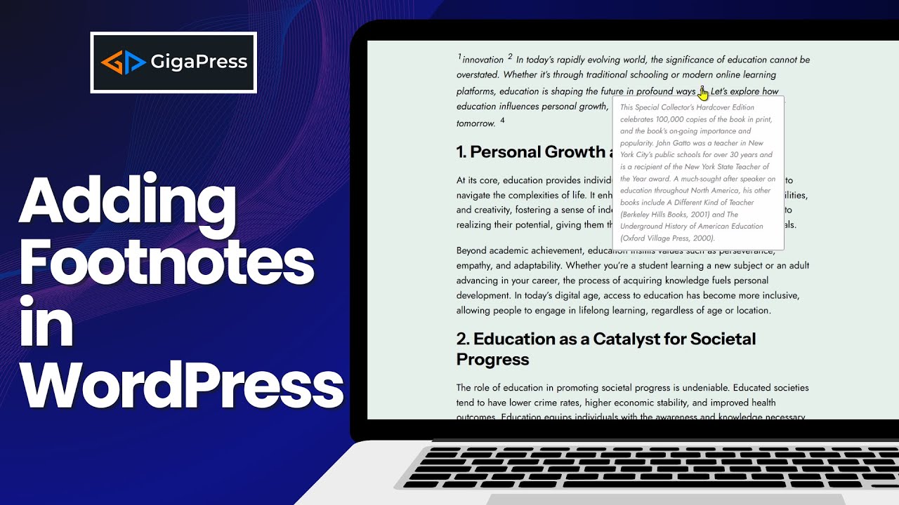 How To Add Footnotes In Wordpress Youtube