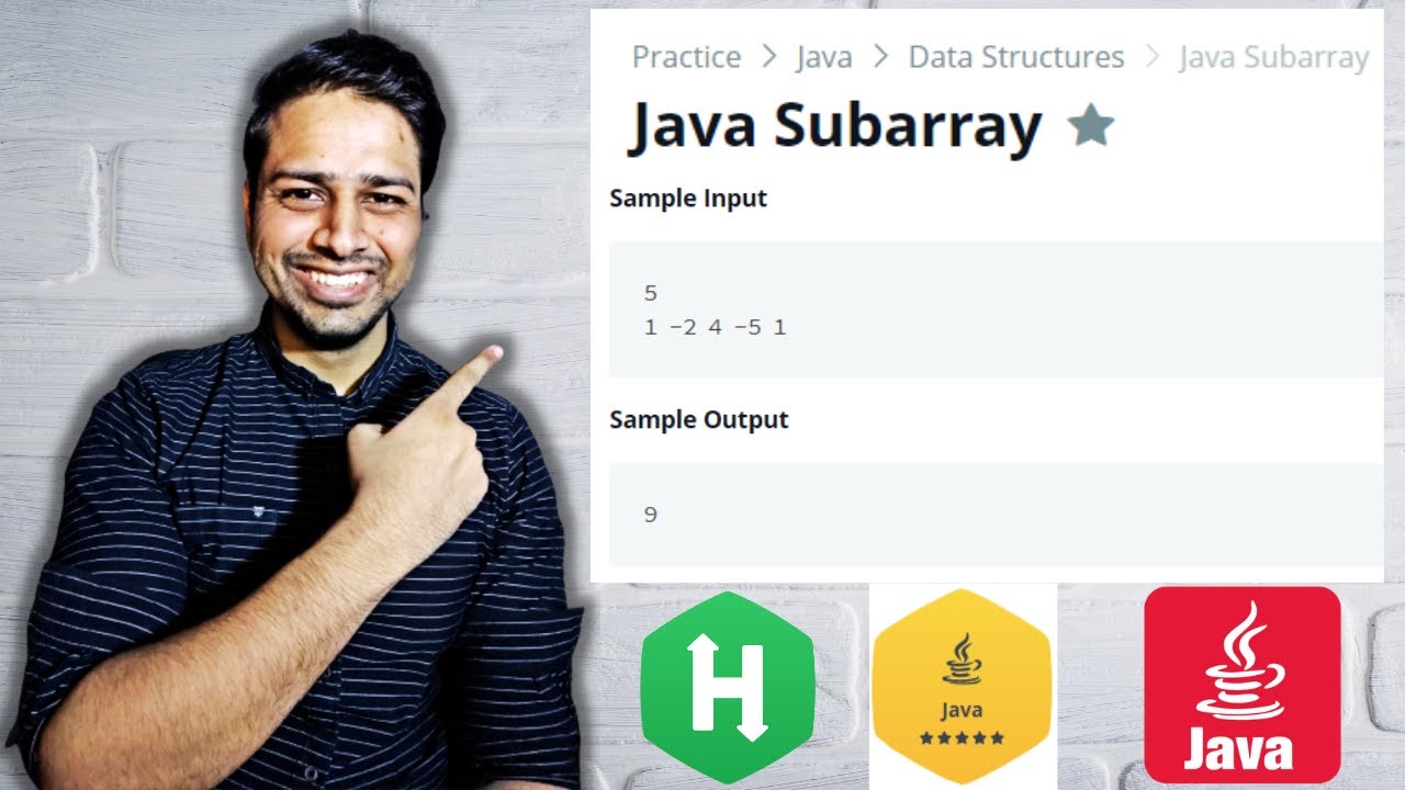 Hackerrank Java Subarray Certification Gold Badge Youtube