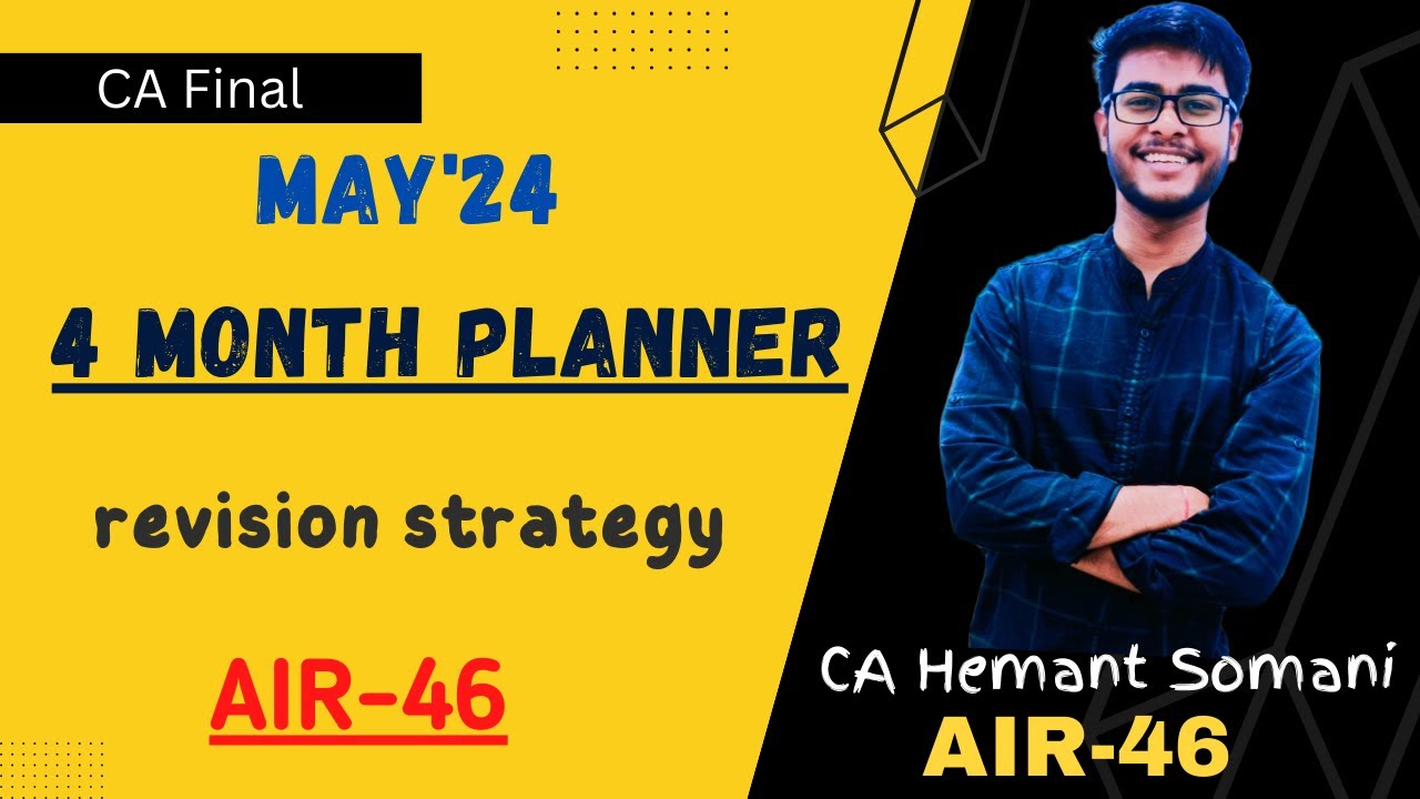 Ca Final May 2024 Exam Strategy 4 Months Planner Youtube