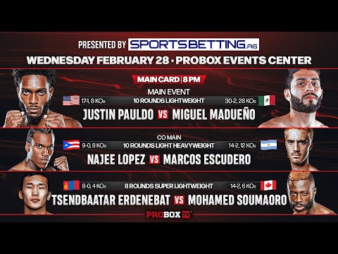 Live On Proboxtv Justin Pauldo Vs Miguel Madueño Youtube